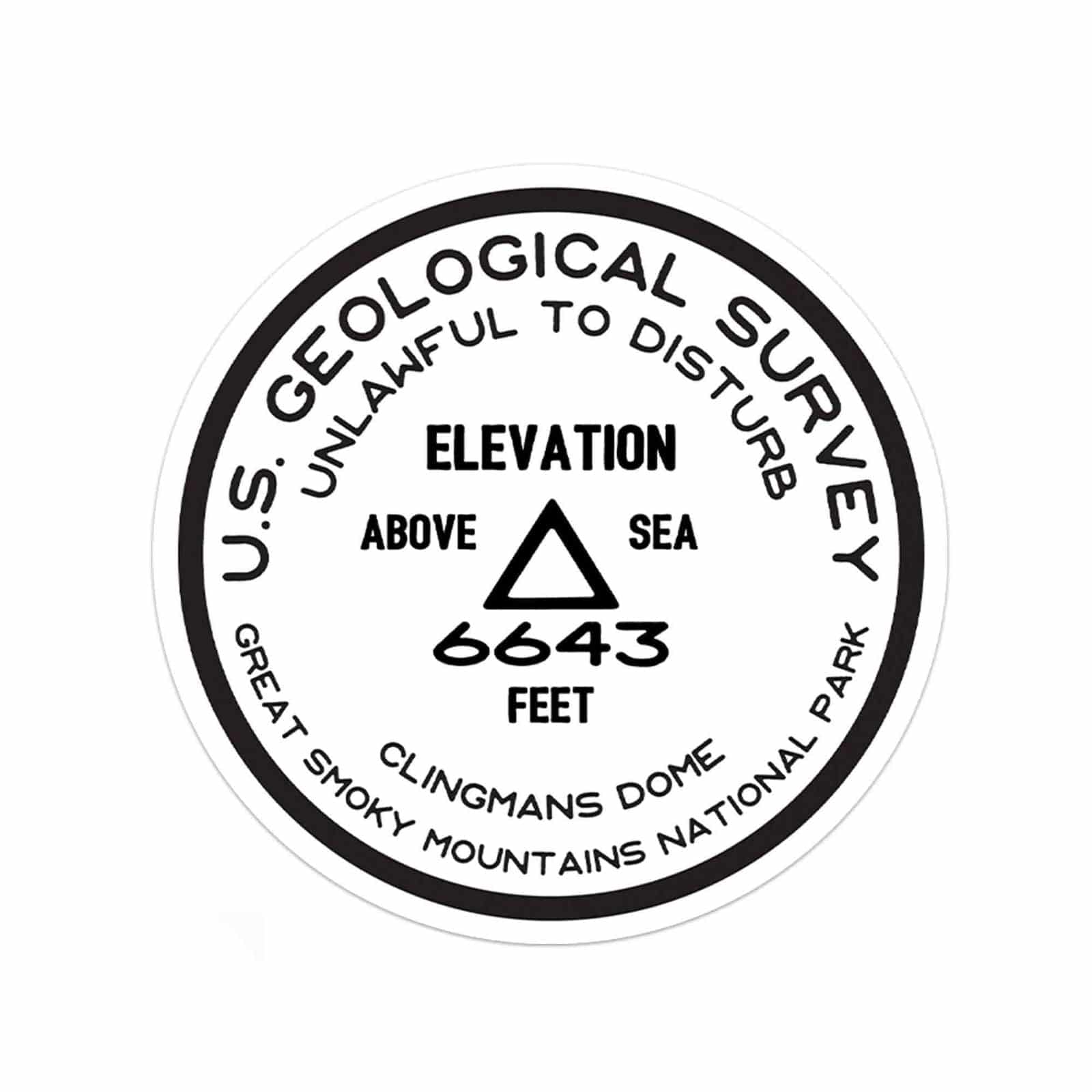 great-smoky-mountains-national-park-sticker-clingmans-dome-usgs ...