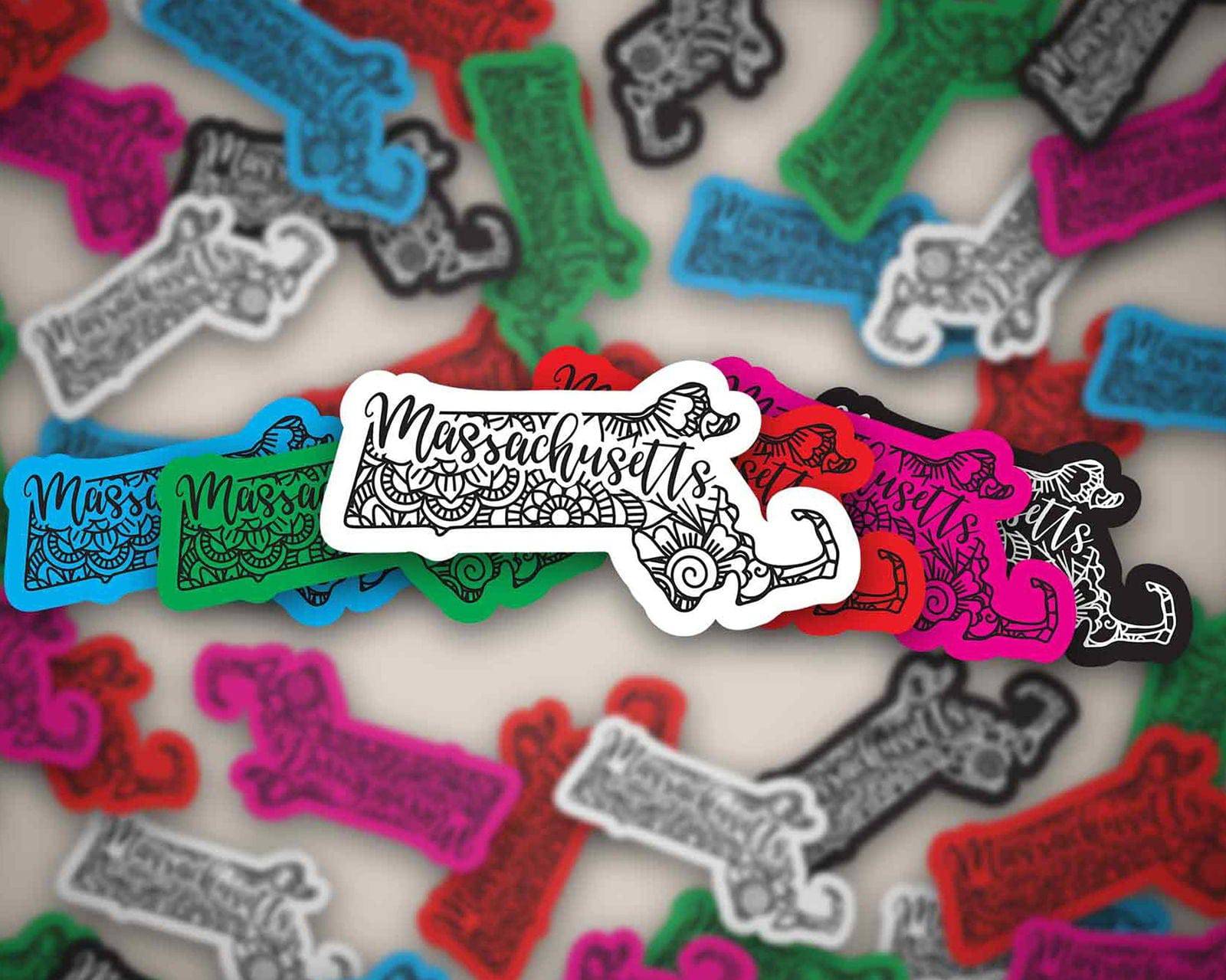 Massachusetts Sticker | Bumper Sticker | Bottle Sticker | Travel ...